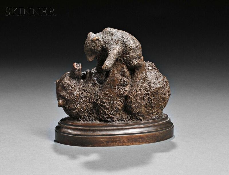 Anna Vaughn Hyatt Huntington | Mother Bear and Cub at Play | MutualArt