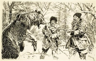 Zdeněk Burian | Illustration Drawing from the Little Reader Edition ...