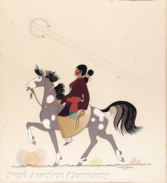 Gerald Nailor | Native American Woman on Horseback | MutualArt