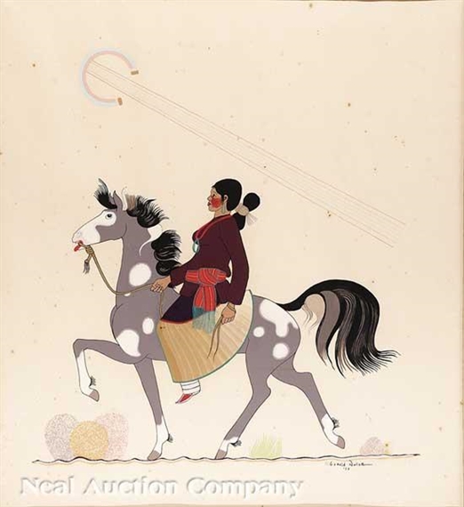 Gerald Nailor | Native American Woman on Horseback | MutualArt