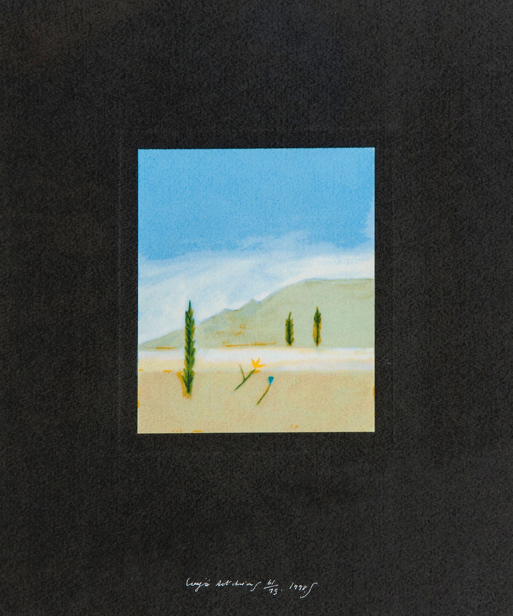 Craigie Aitchison | Cypress Trees at Oppedette (1998) | MutualArt