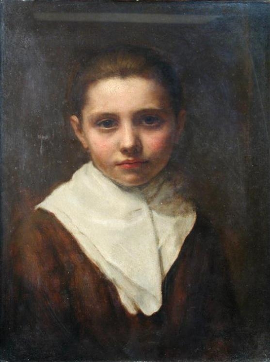 William Robert Symonds | Portrait of a young girl, wearing a white ...