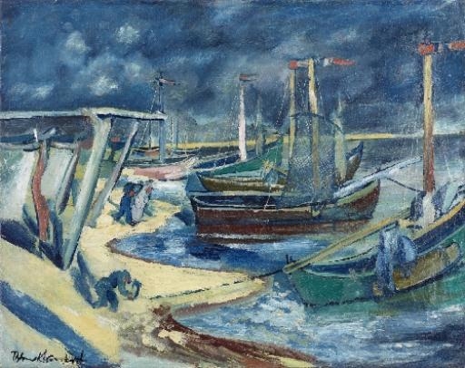 Bruno Krauskopf | CURONIAN BOATS ON A BEACH | MutualArt
