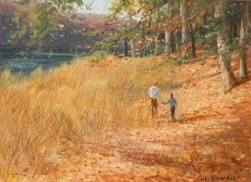Marc Moon | Two Figures in Fall Landscape | MutualArt