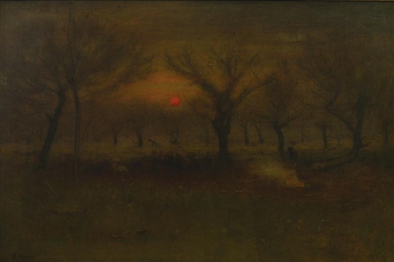 George Inness | Sunrise in the Apple Orchard (Circa 1892) | MutualArt