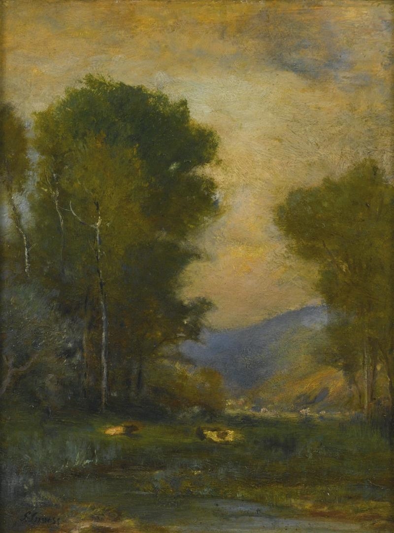 George Inness | Sunrise in the Apple Orchard (Circa 1892) | MutualArt