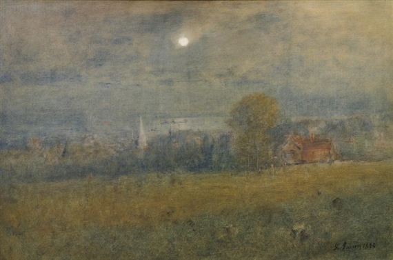 George Inness - Sunrise in the Apple Orchard, 1892...