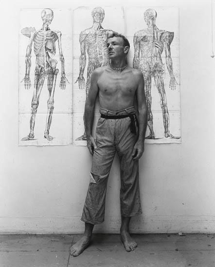 George Platt Lynes | Jared French with anatomical illustrations (1940s ...