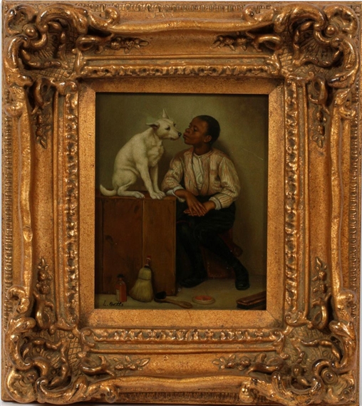 Louis Betts | BLACK BOY WITH DOG | MutualArt