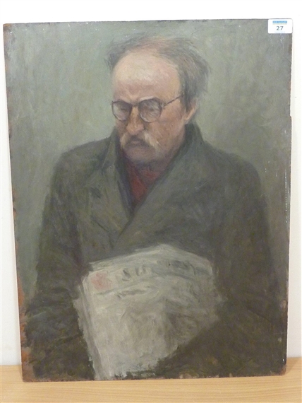 Gerald French | Portrait of a Man with a Newspaper | MutualArt