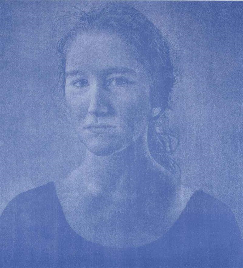 Franz Gertsch | Portrait de Femme bleue (1972) | MutualArt