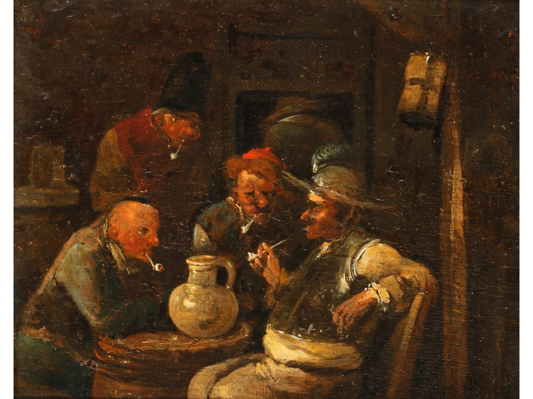 Dutch School, 17th Century | Figures in a tavern smoking pipes (17th ...