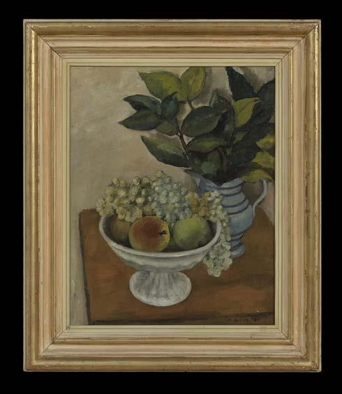 Alexander Brook | Still Life with Grapes and Peaches (1930) | MutualArt