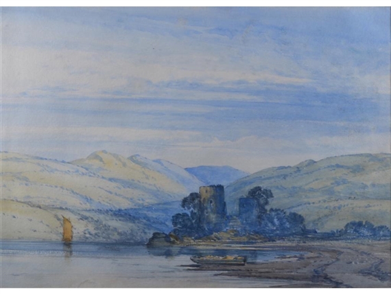 John Callow | A castle on the shore of a lake | MutualArt