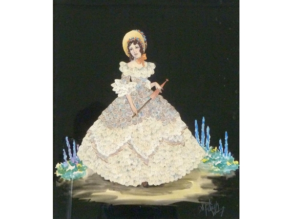 Spaj | A crinoline lady with a dress of butterfly wings, on black paper ...