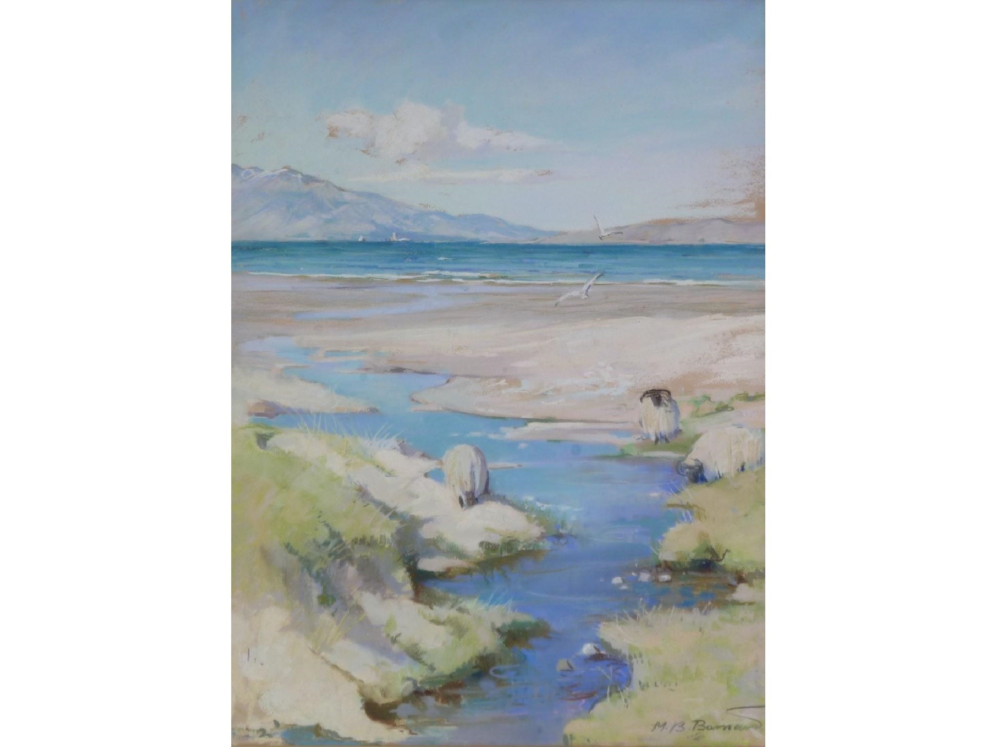 Mary B. Barnard | Coastal scene with sheep | MutualArt