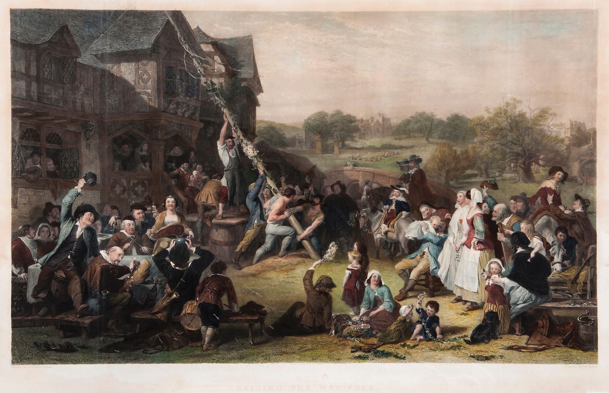 Frederick Goodall | Raising the May-pole (1861) | MutualArt