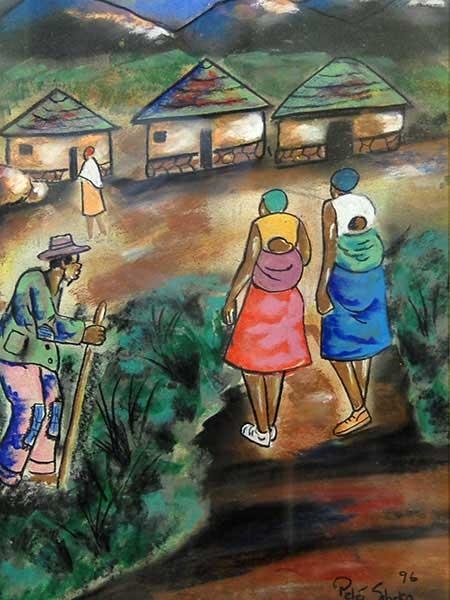 Peter Sibeko | Rondavels & Figures | MutualArt