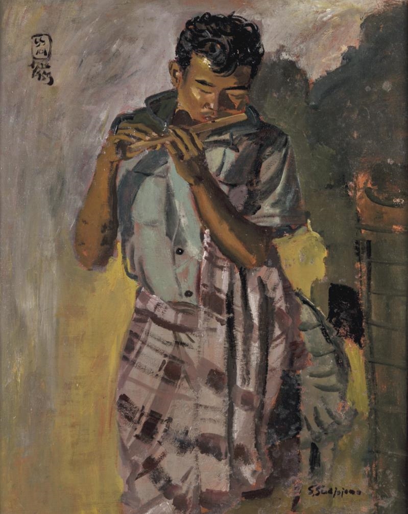 S. Sudjojono | PEMAIN SULING (FLAUTIST) (1959) | MutualArt