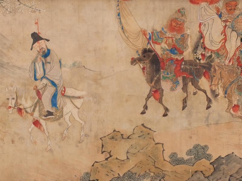 Unknown | Silk Painting Su Wu with Hun Soldiers | MutualArt