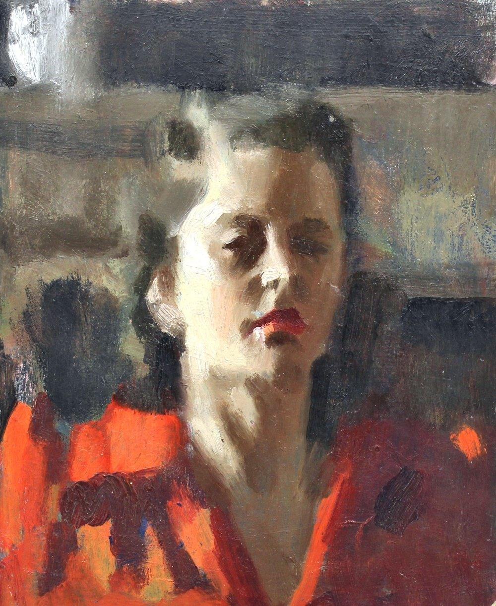 Colin Colahan | Shoulder length portrait of a woman wearing a red ...