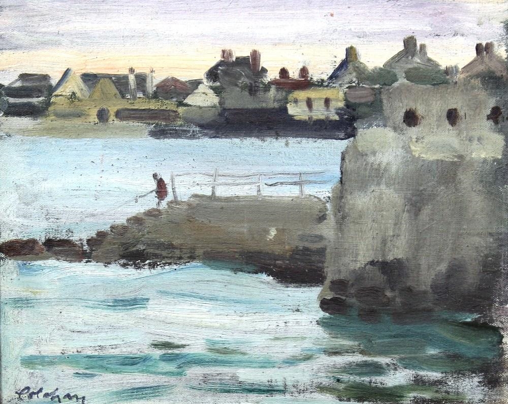 Colin Colahan | Coastal scene with figure to promontory | MutualArt