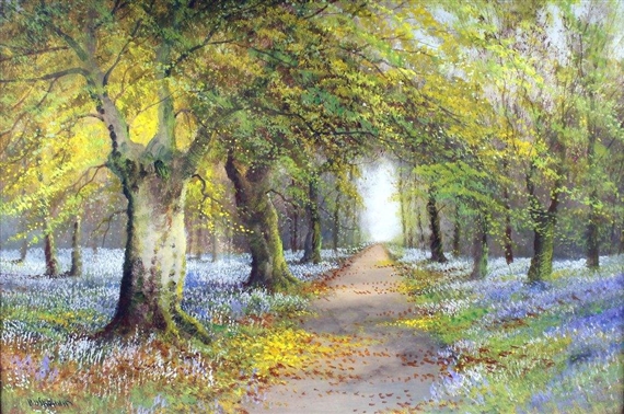 Daniel Sherrin | Bluebell Wood; autumn wooded landscape | MutualArt