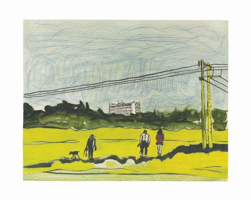 Peter Doig | Figure in Mountain Landscape (Study) (1998) | MutualArt