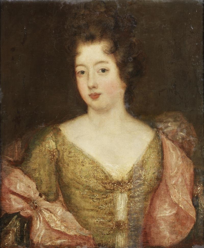 Pierre Mignard | Portrait of a lady, half-length, in a gold dress and ...