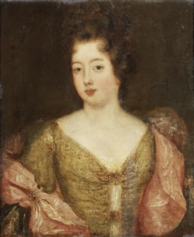 Pierre Mignard | Portrait of a lady, half-length, in a gold dress and ...