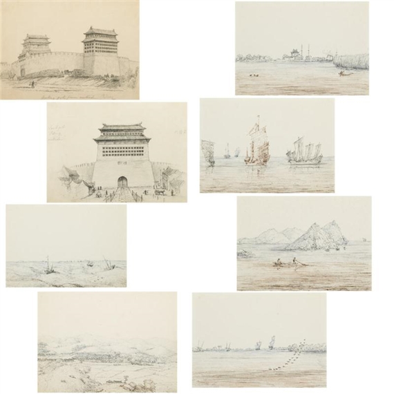 European School, 19th Century | A Group of Drawings of Chinese Views ...