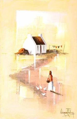 Verner Finlay | FEEDING THE CHICKENS | MutualArt