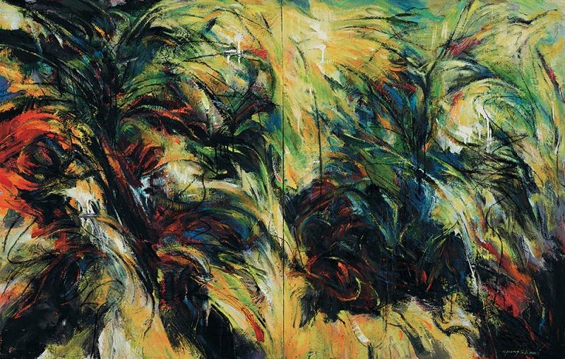 Yusof Ghani | 2 Works: Mengkuang Titi (Siri Hijau) (2000) | MutualArt