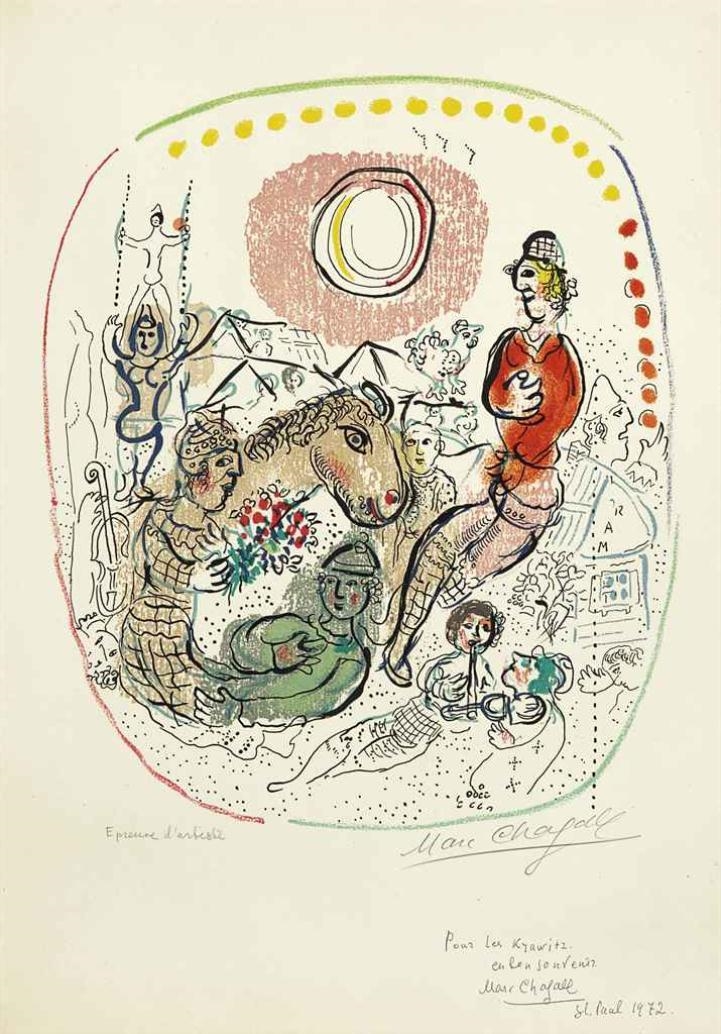 Marc Chagall | Le jeu des arlequins (1968) | MutualArt