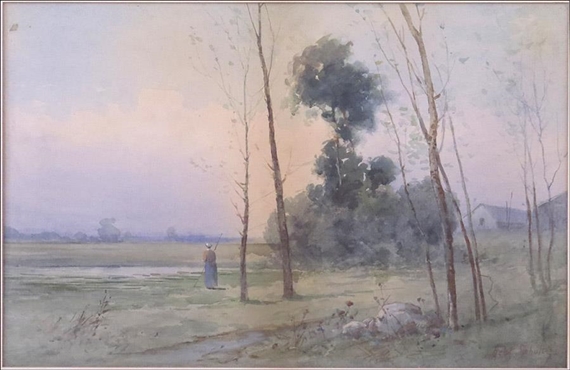 George F. Schultz | DUTCH LANDSCAPE WITH FIGURE | MutualArt