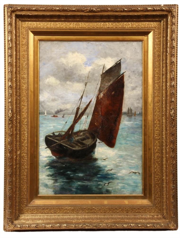 George Waller Parker | Fishing Schooner Returning to Port | MutualArt