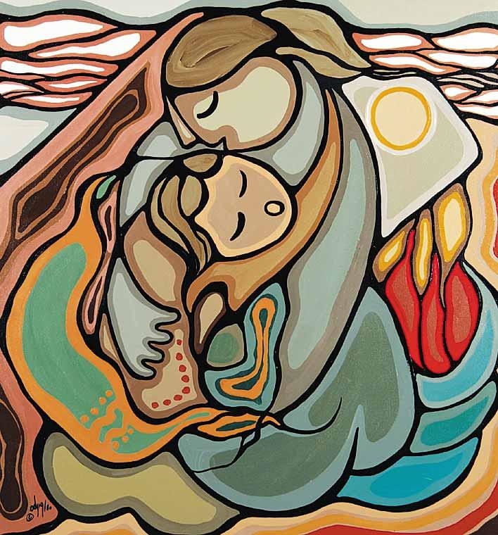 Daphne Odjig | Mother and Child (1975) | MutualArt