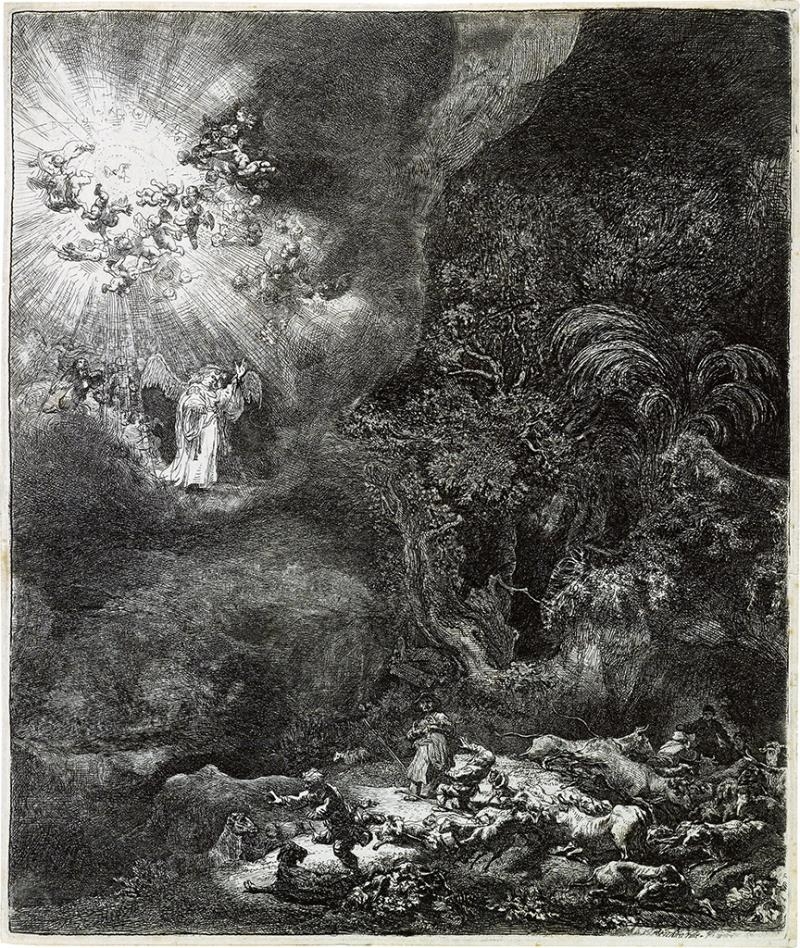 Rembrandt van Rijn | The Angel Appearing to the Shepherds (1634 ...