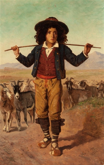 William Hahn | The Roman Goat Herder (1878) | MutualArt