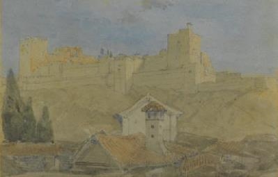 David Roberts | A view of L'Alhambra across the roof tops, Granada ...