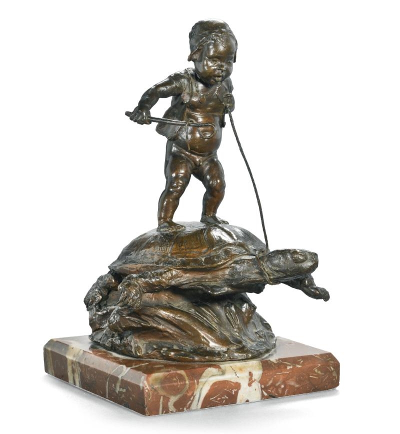 Aniceto Marinas y García | BOY RIDING A TURTLE | MutualArt