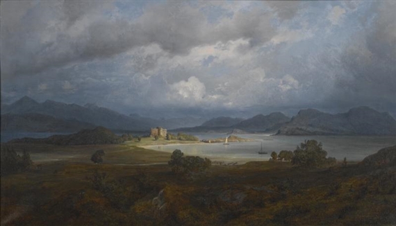 Robert Kummer | SCOTTISH LANDSCAPE WITH A CASTLE AND LOCH | MutualArt