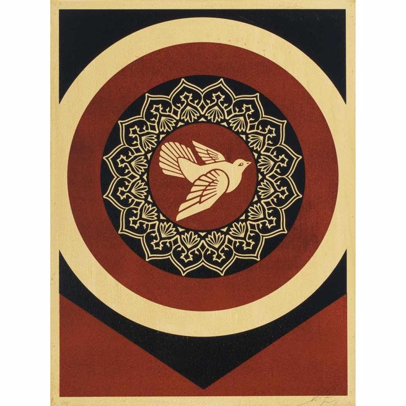 Shepard Fairey | Peace Dove Black and Red (2011) | MutualArt