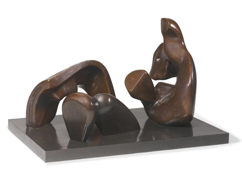 Henry Moore | Working Model For Three Piece Reclining Figure: Draped (1975) | MutualArt