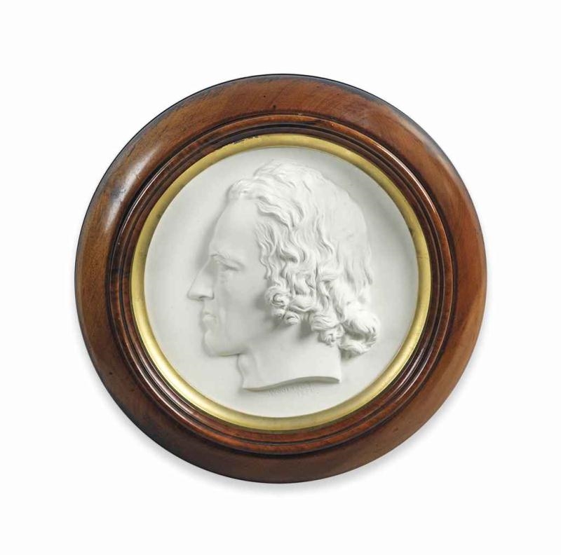 Thomas Woolner | A victorian plaster portrait roundel of lord tennyson ...