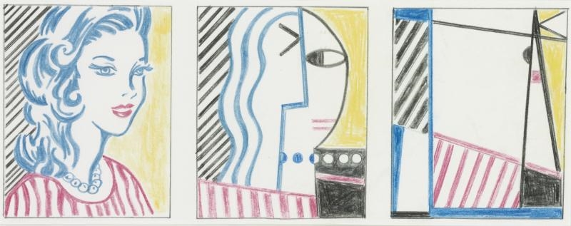 Elaine Sturtevant | 3 works: STUDY FOR LICHTENSTEIN PORTRAIT TRIPTYCH ...