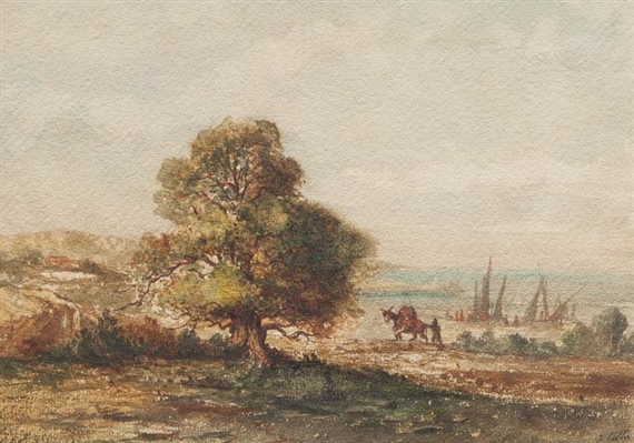 Joseph Colla | Paysage animé au grand arbre | MutualArt