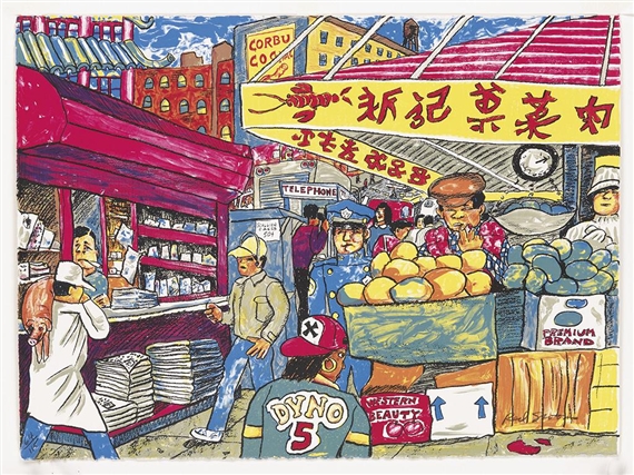 Red Grooms | 2 works: Mid Rat ;Corner of Canal (1981) | MutualArt