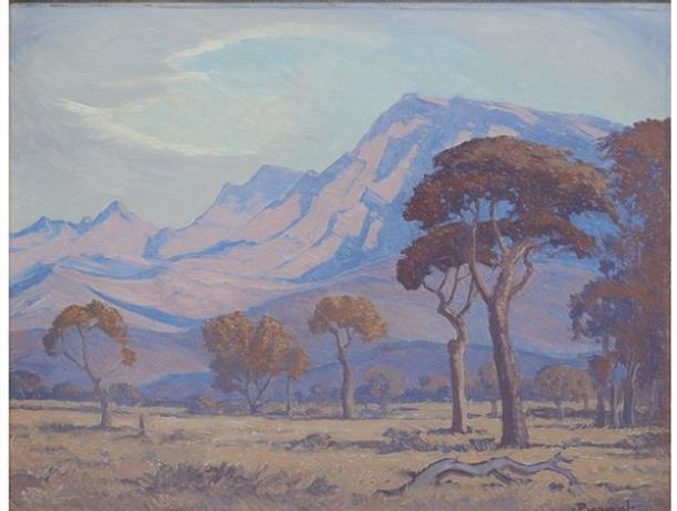 Jacob Hendrik Pierneef | Trees in a Lowveld Mountainous Landscape ...