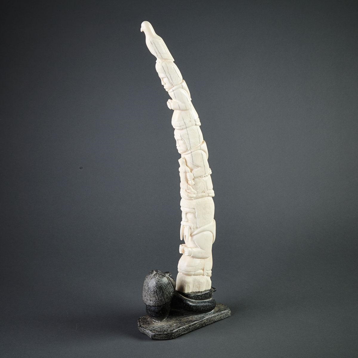 Pierre Karlik | RELIEF CARVED TOTEM ON SERPENT/SHAMAN BASE (1979 ...